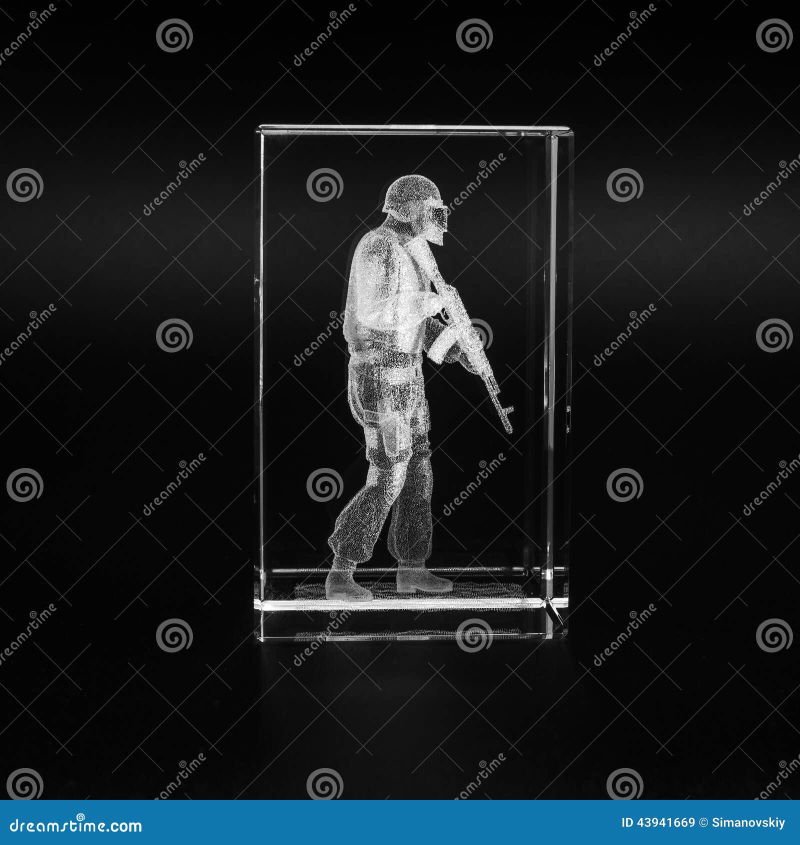 Volumetric Laser Engraving Inside the Glass. Stock Image - Image of ...