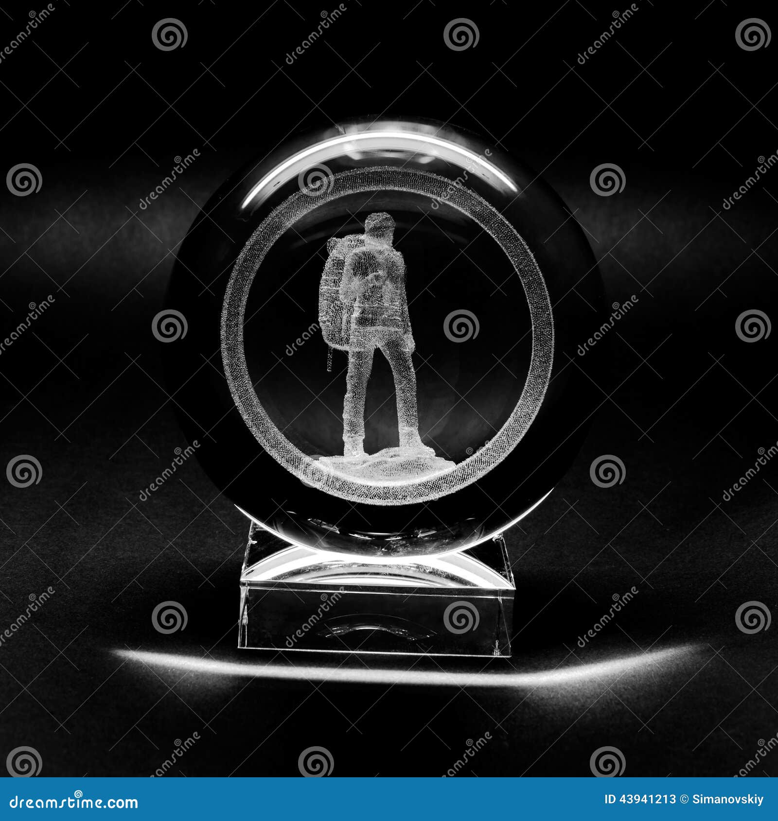 Volumetric Laser Engraving Inside The Glass. Stock Photography ...