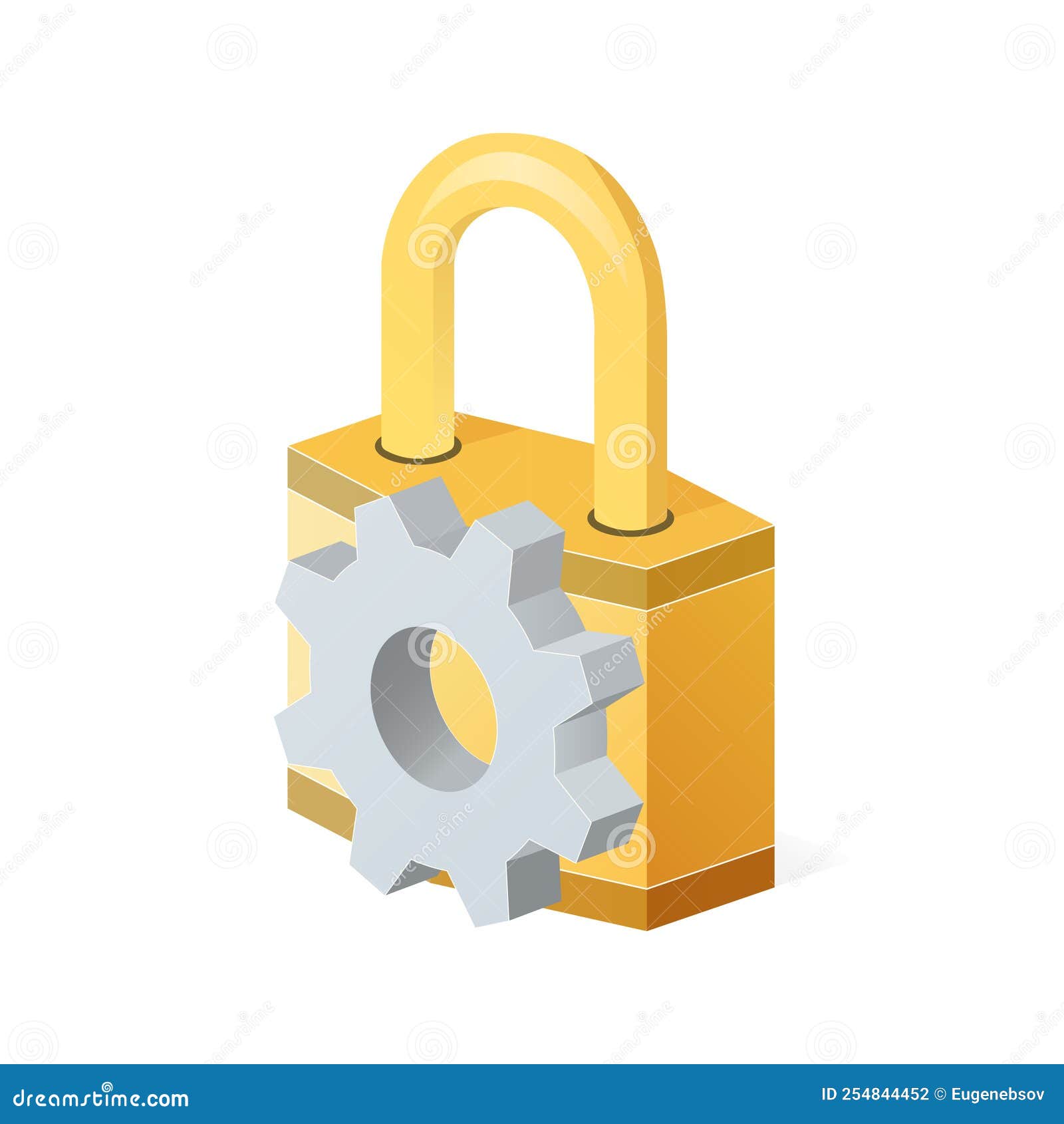 Volumetric Lock Icon or Password with Gear Icon Settings Icon or ...