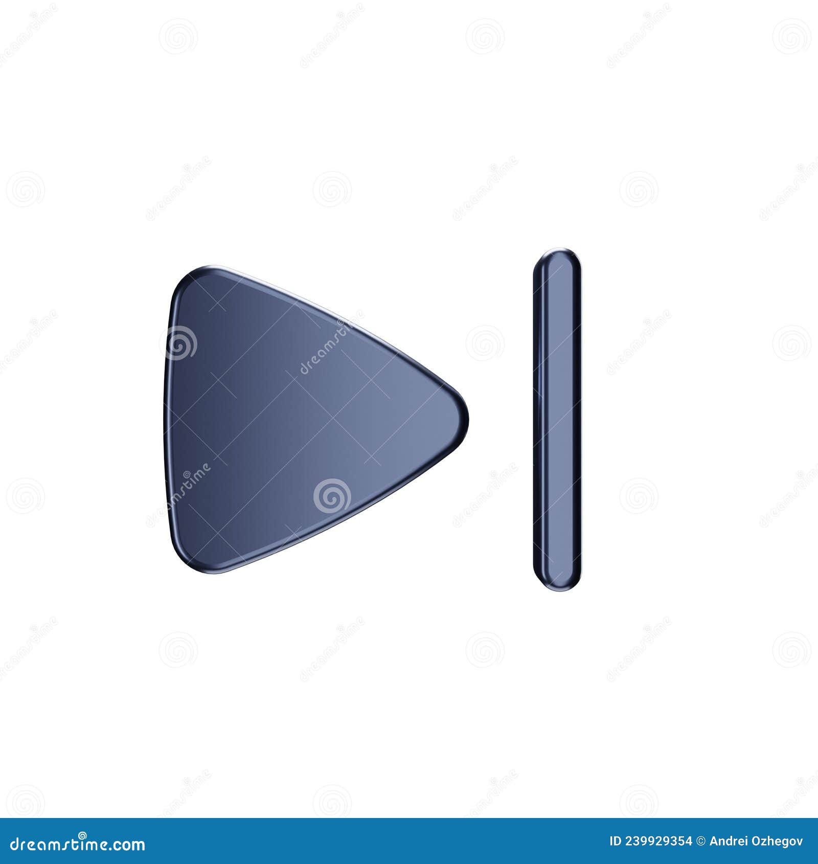 Volumetric Metal End Button on a White Isolated Background Stock ...