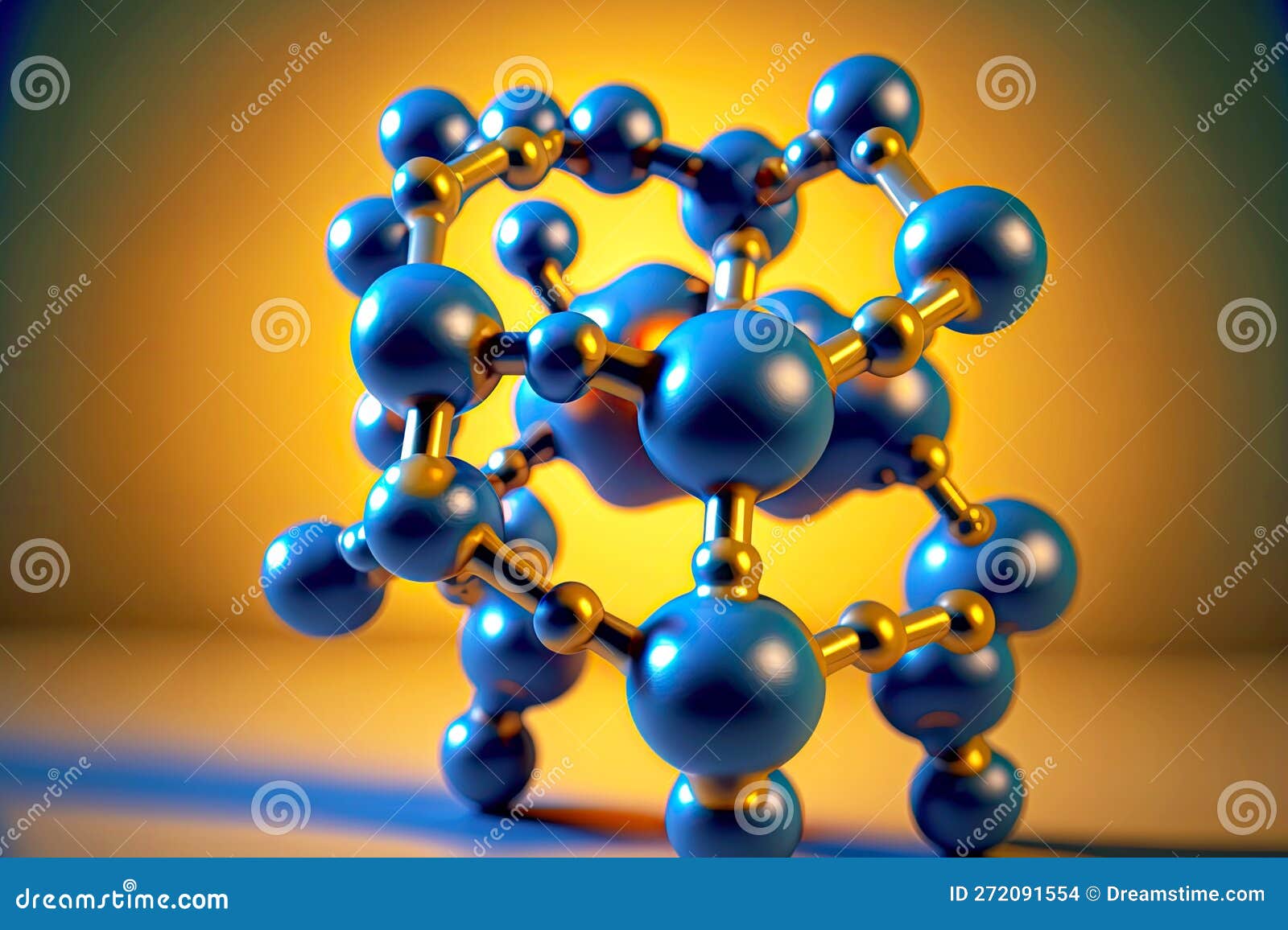 Volumetric Model of Chemical Structure Molecule Closeup with Atomic ...