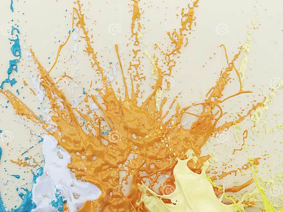 Volumetric Multi-colored Spray of Paints on a Light Background. 3D ...
