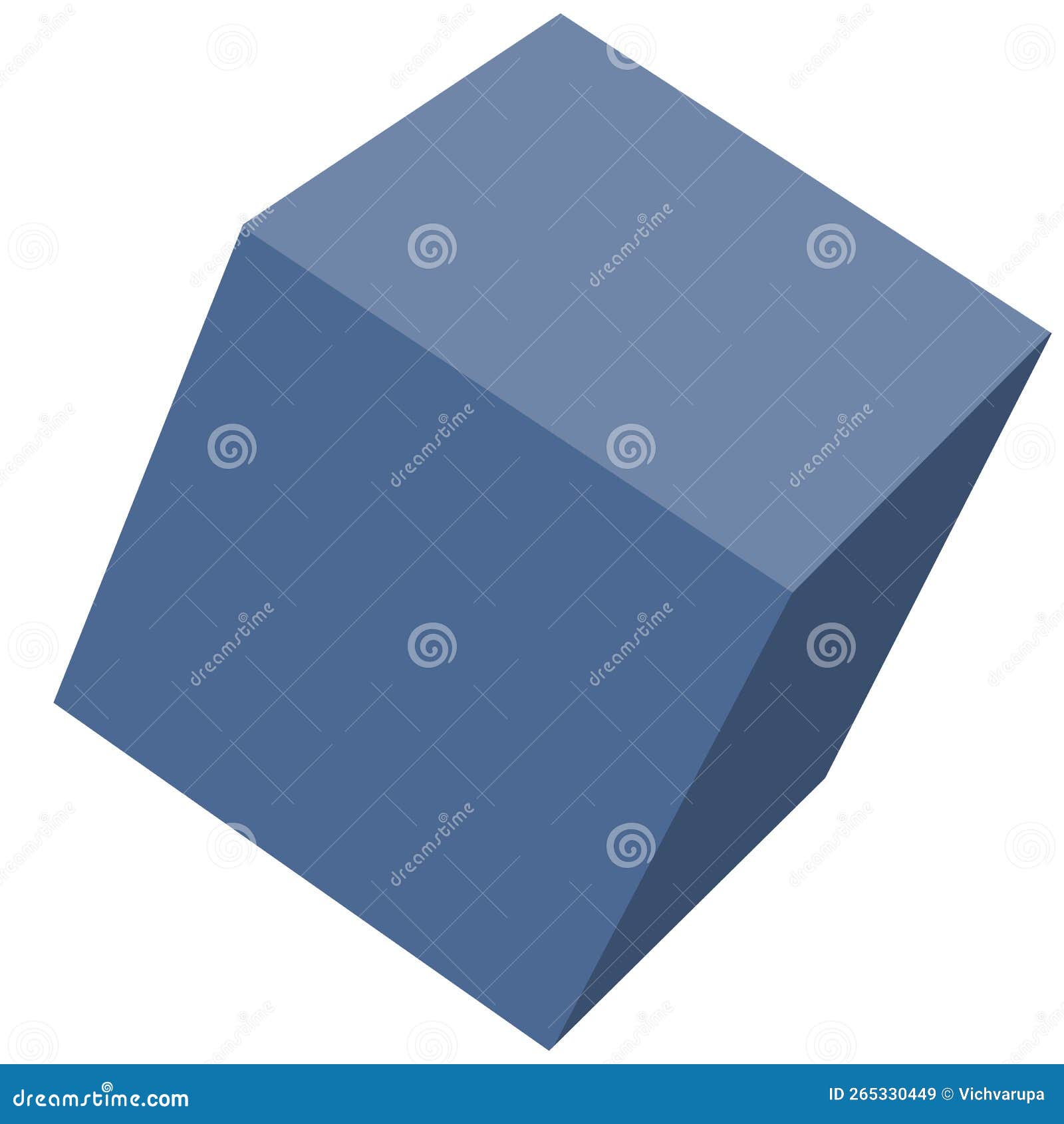 Volumetric Polygon in Blue Color, Isolated Object on White Background ...
