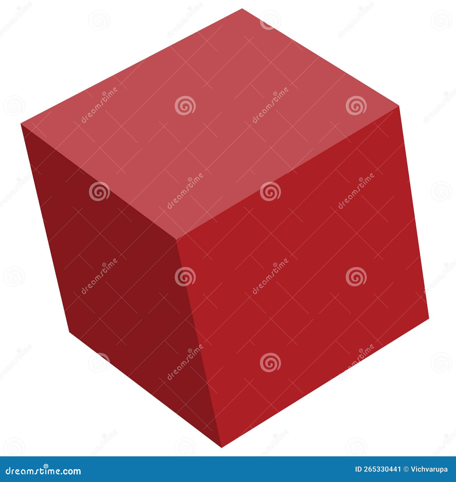 Volumetric Polygon in Red Color, Isolated Object on White Background ...