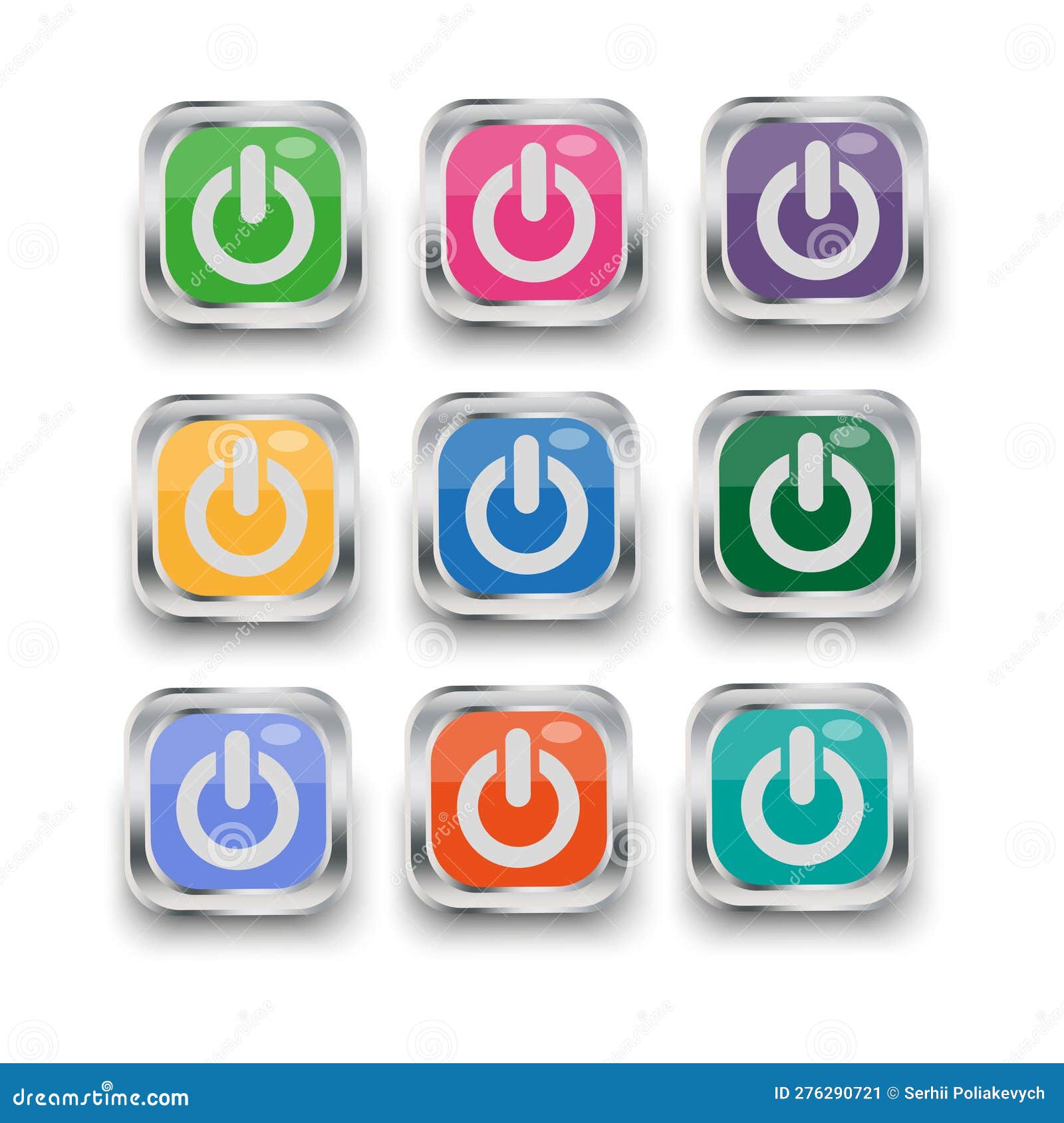 Volumetric Power Buttons. Computer Tech. Computer Technology Concept ...