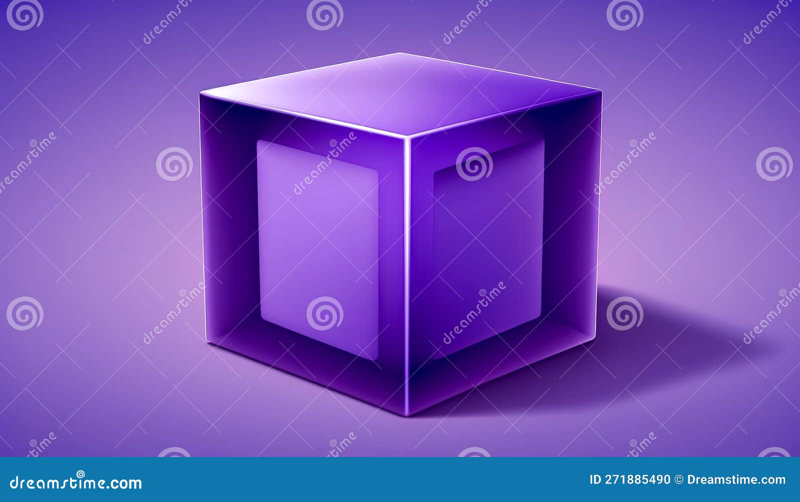 Volumetric Purple Cube Isolated Close Up, Generative AI. Stock ...