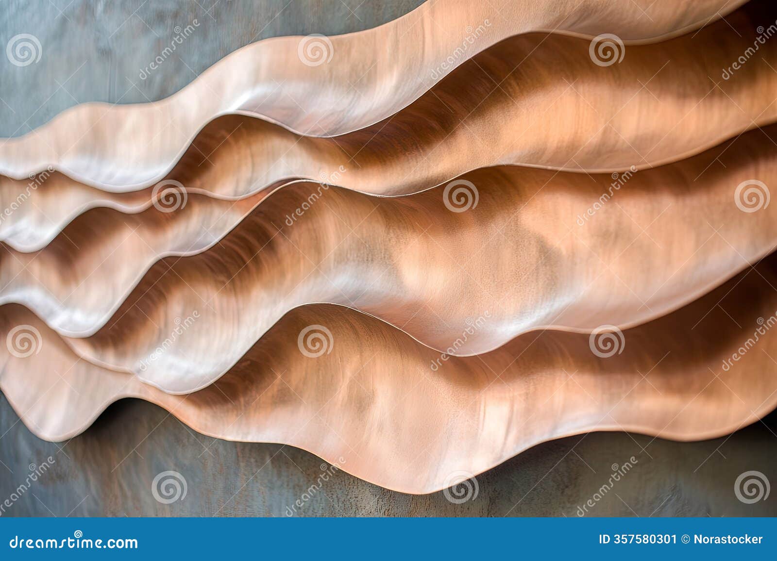 Volumetric Stucco Panel of Cloud Layers in Matte Copper. Art Stock ...