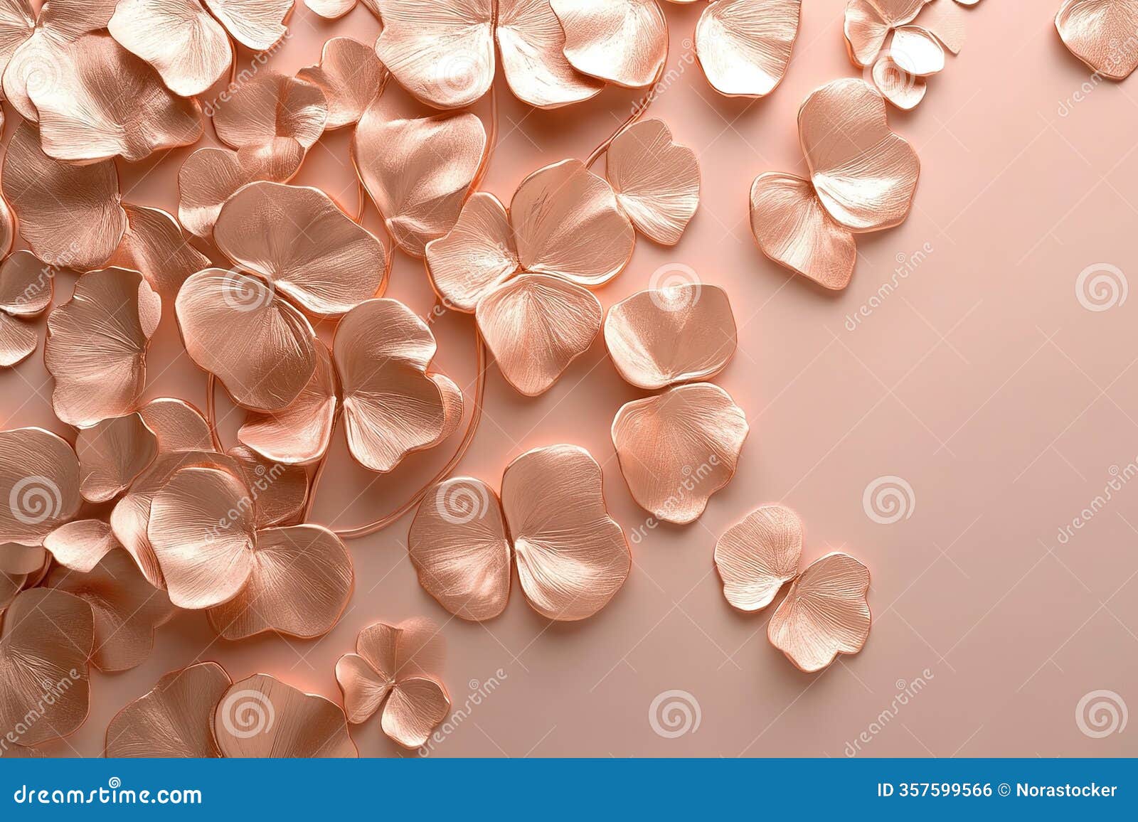 Volumetric Stucco Panel of Clover Leaves in Rose Gold. Art Stock Photo ...