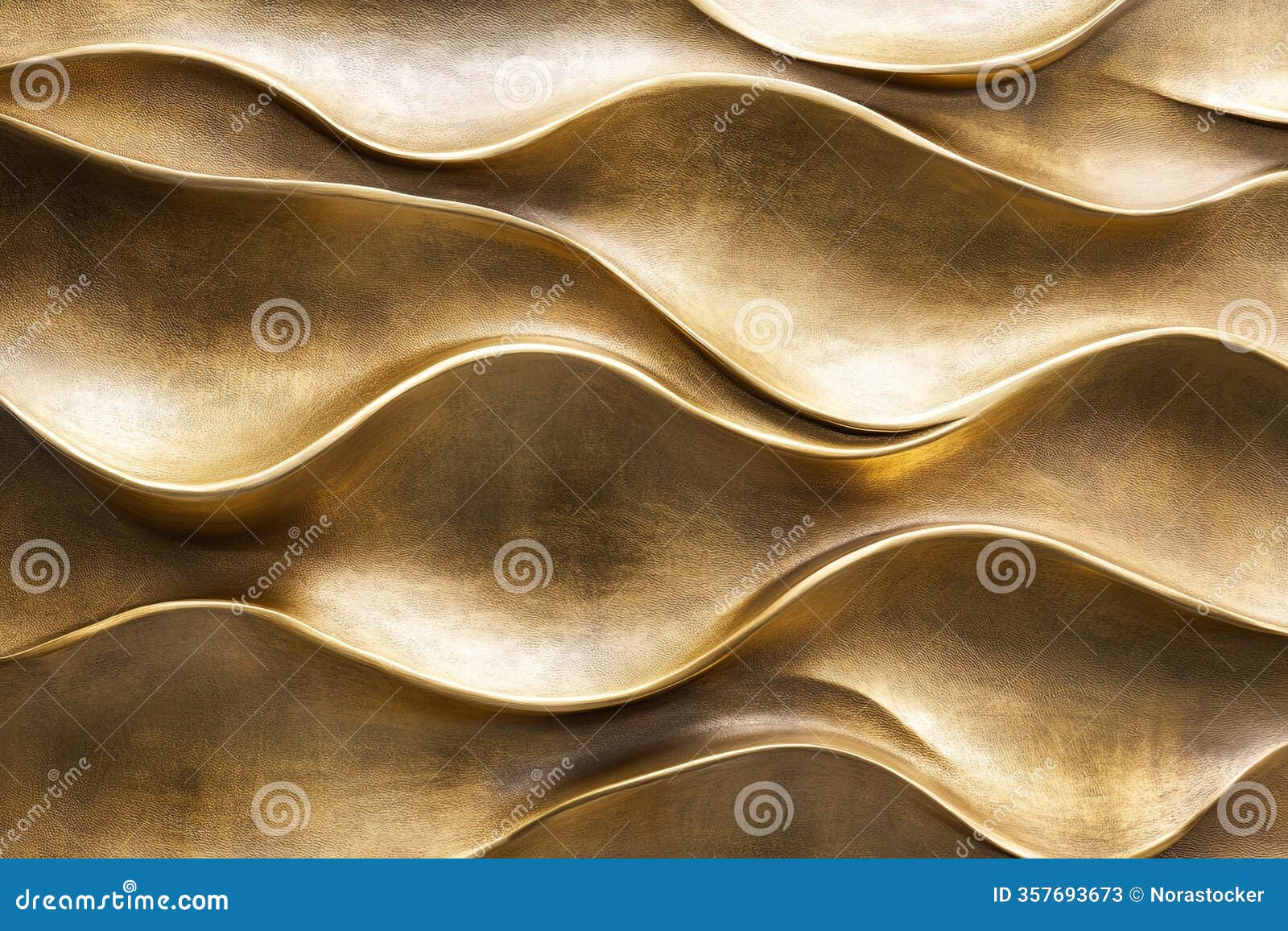 Volumetric Stucco Panel of Desert Sand Waves in Satin Brass. Art Stock ...