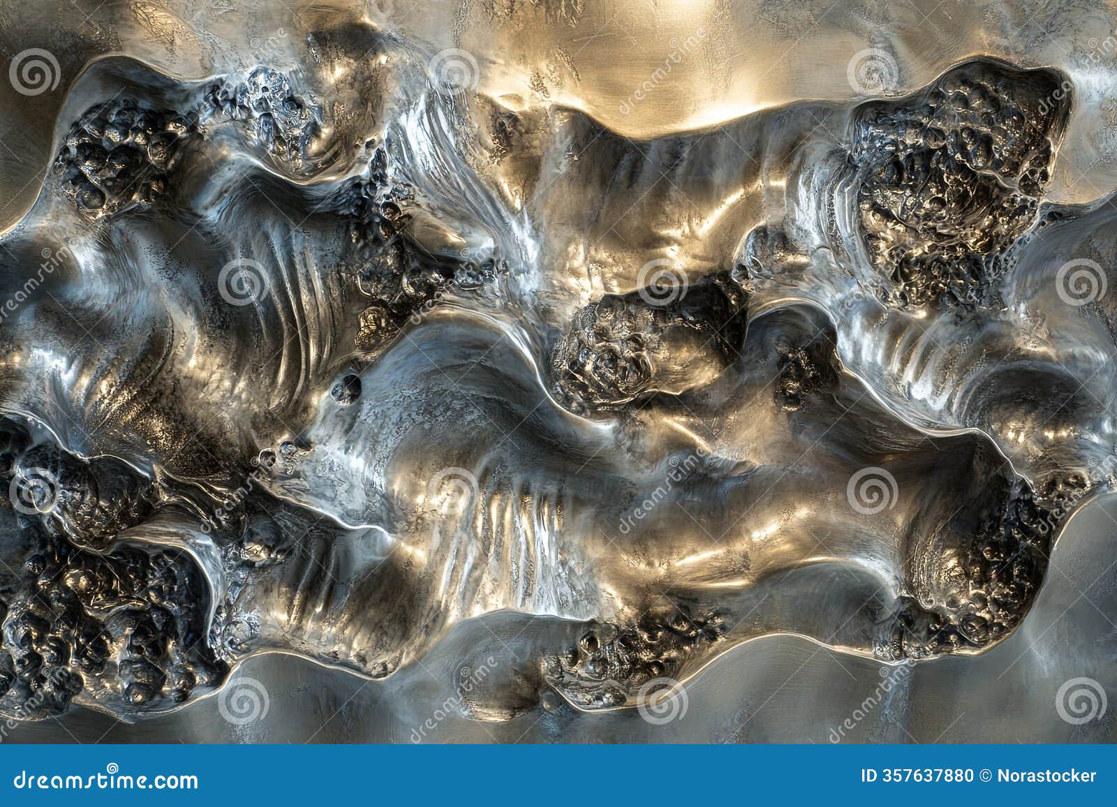 Volumetric Stucco Panel of Ice Reflections in Frosted Bronze. Art Stock ...