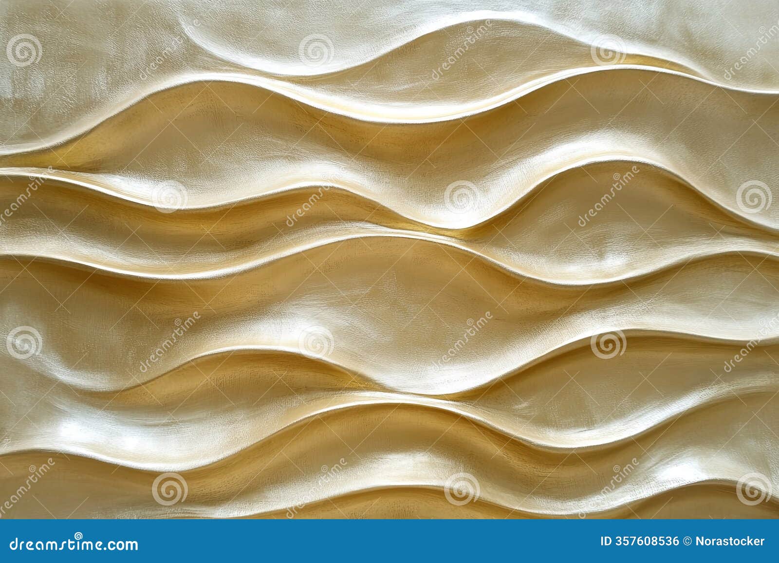 Volumetric Stucco Panel of Ocean Waves in Champagne Gold. Art Stock ...