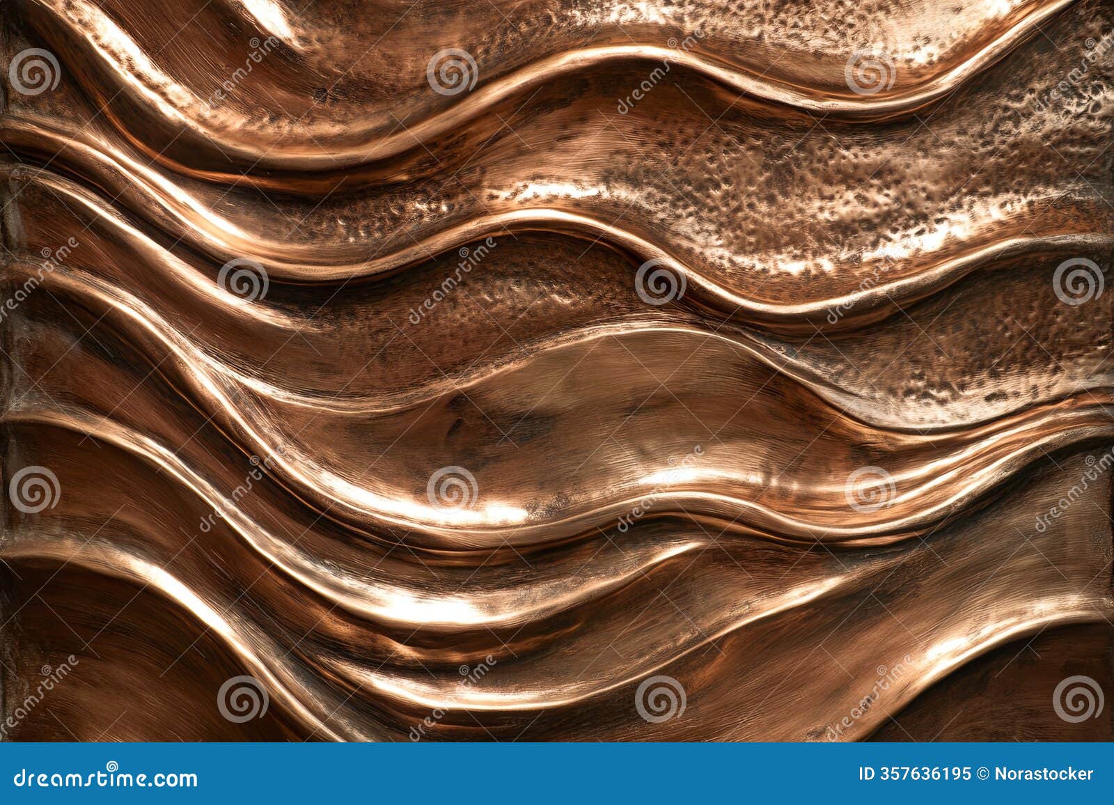 Volumetric Stucco Panel of River Currents in Satin Copper. Art Stock ...