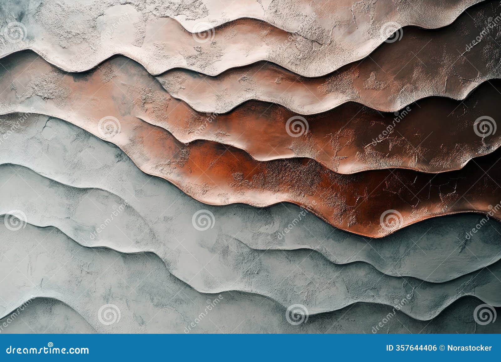 Volumetric Stucco Panel of Snowdrift Layers in Frosted Copper. Art ...