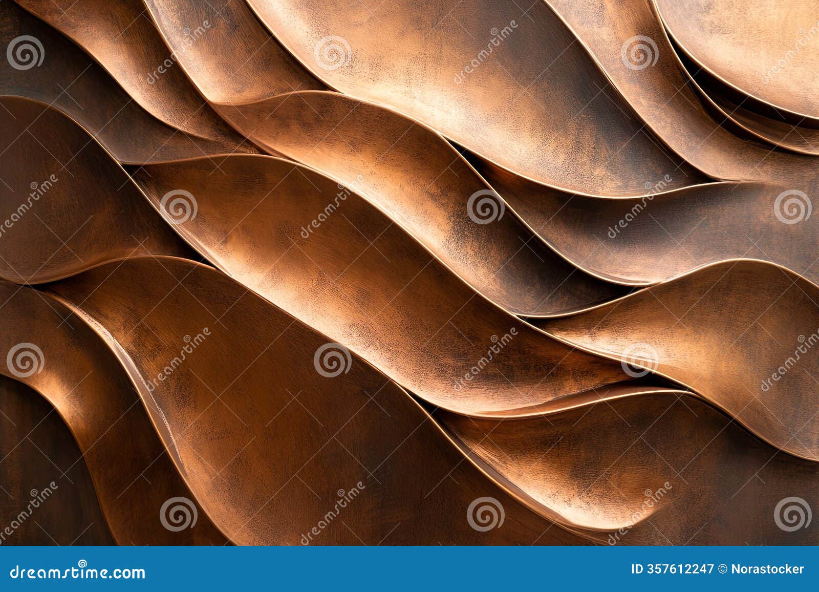 Volumetric Stucco Panel of Streamlines in Matte Copper. Art Stock Image ...