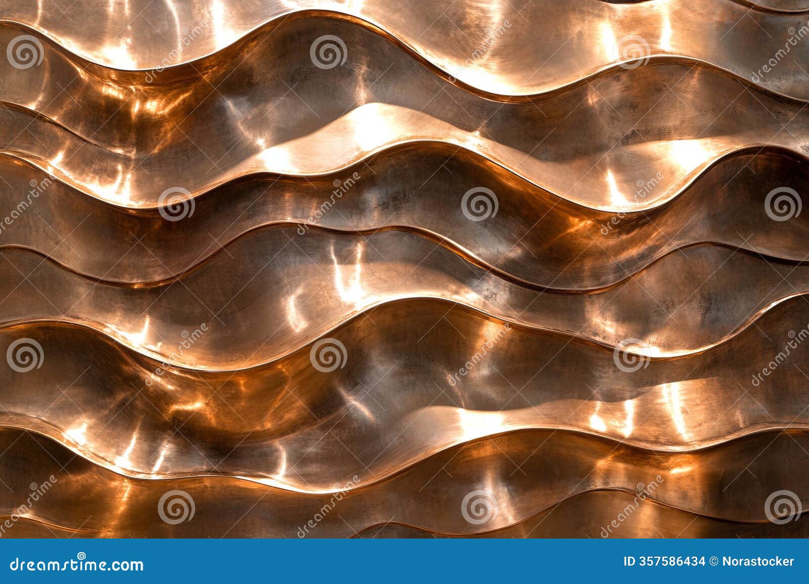 Volumetric Stucco Panel of Wave Splashes in Polished Copper. Art Stock ...