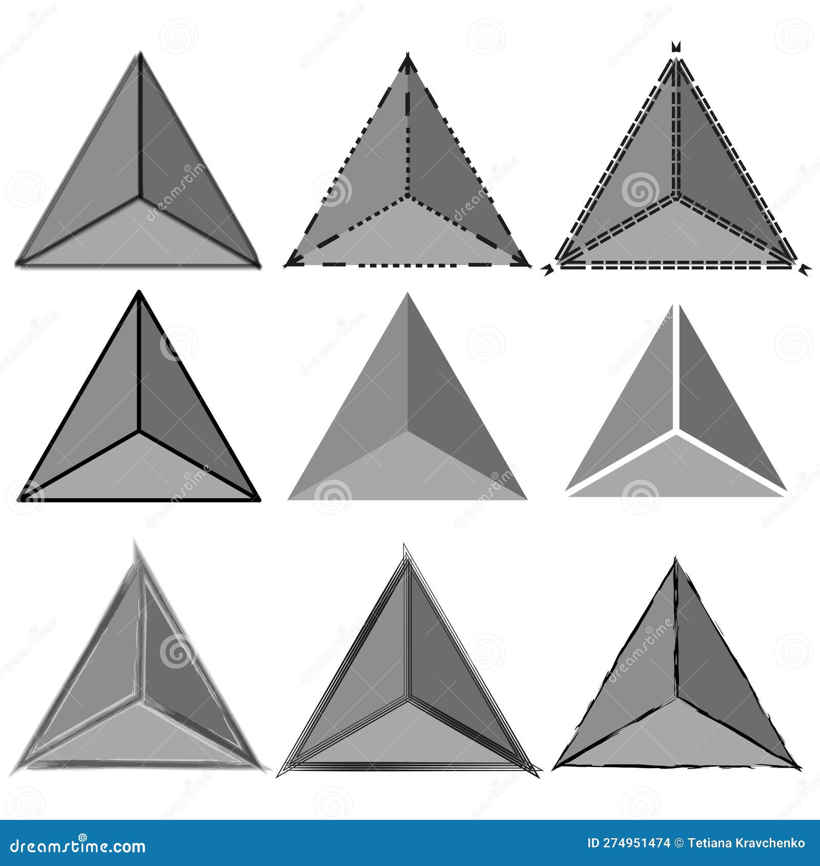 Volumetric Triangles in Hipster Style. Diamond Triangle Shape ...