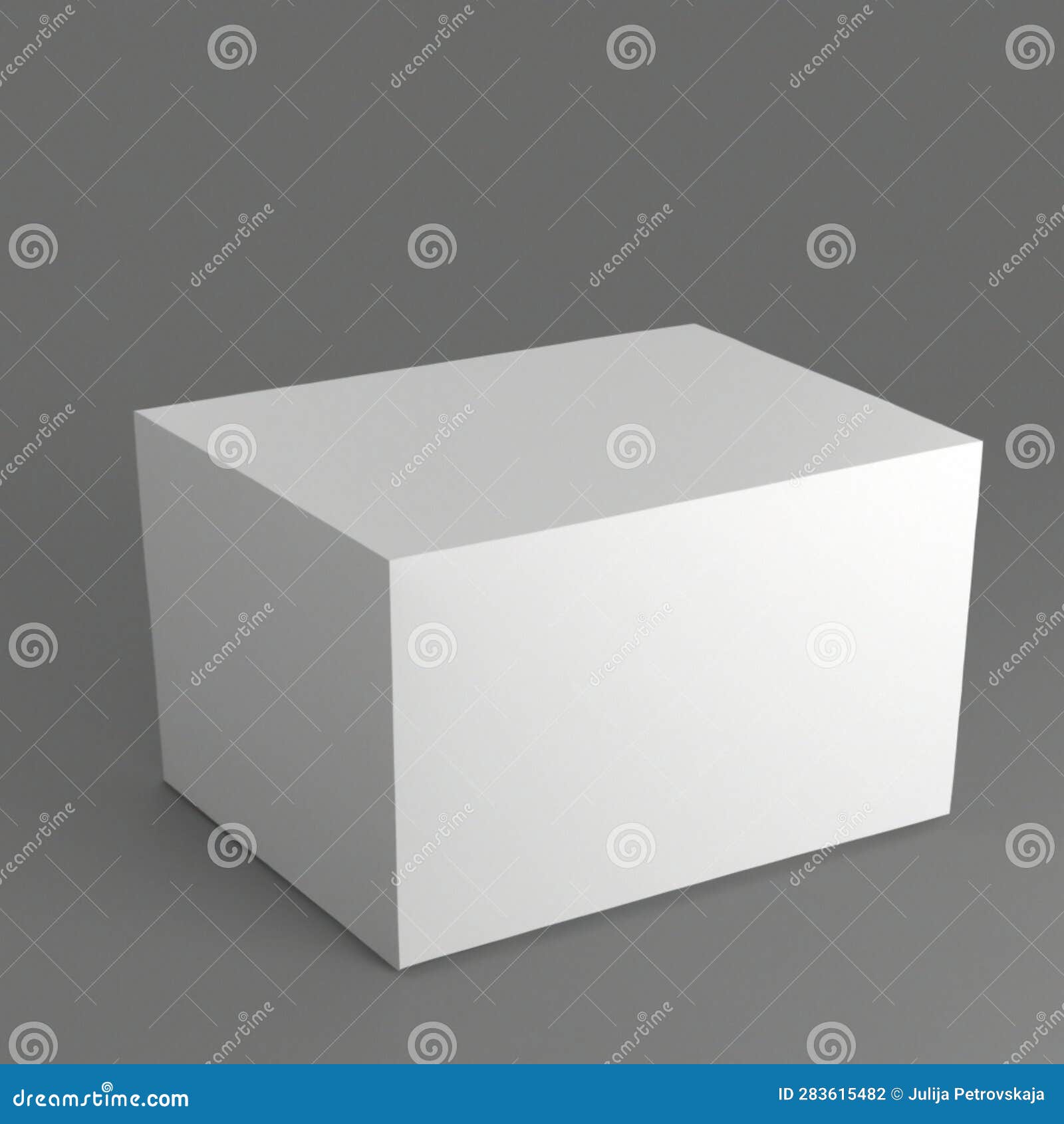 Voluminous Blank White Box with Shadow on a Gray Background. Free Space ...