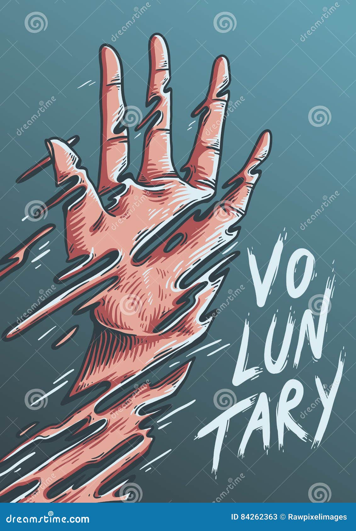 Voluntary Volunteer Hands Up Support Concept Stock Illustration ...