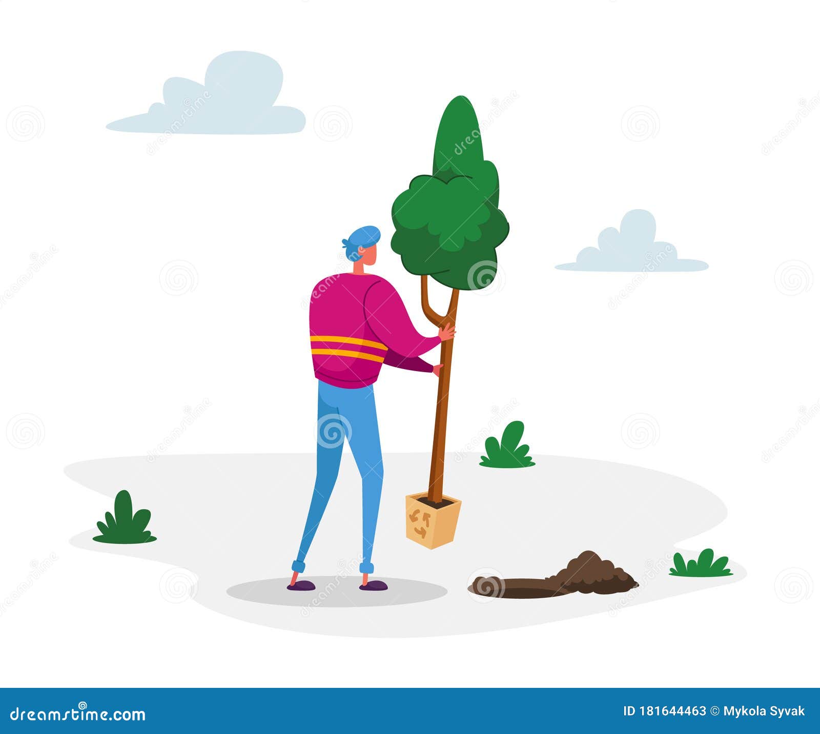 Volunteer Character Saving Nature, Ecological Issues, Global Warming ... Volunteer Character Saving Nature, Ecological Issues, Global Warming ...