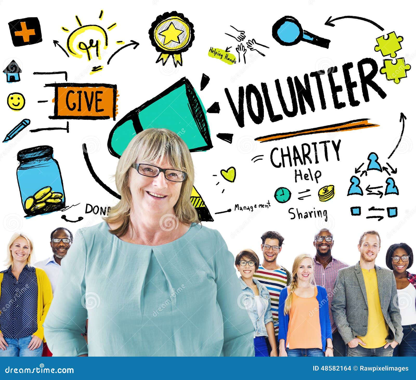 Volunteer Charity Relief Work Donation Help Concept Stock Photo - Image ...