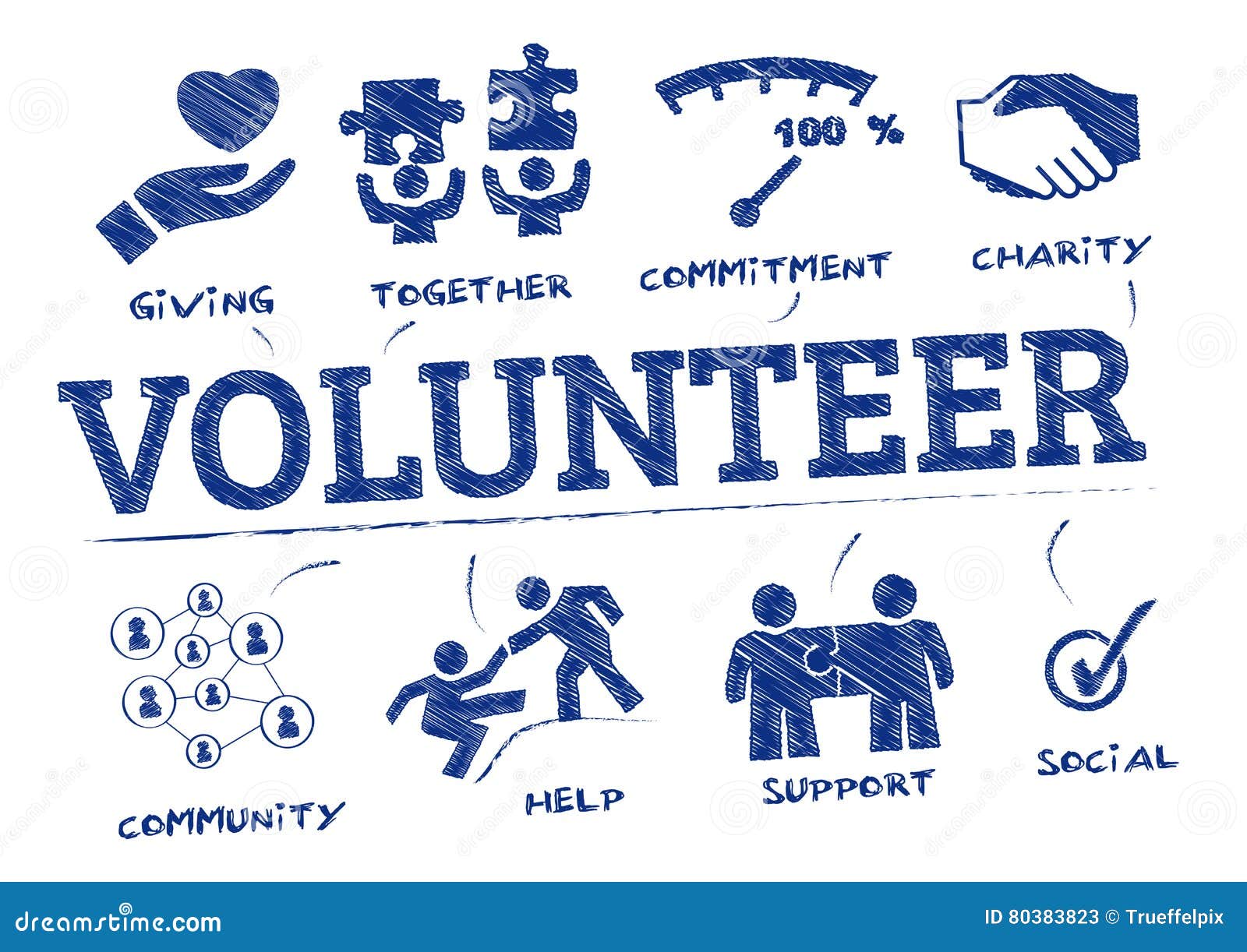 Volunteer concept doodle stock illustration. Illustration of commitment ...