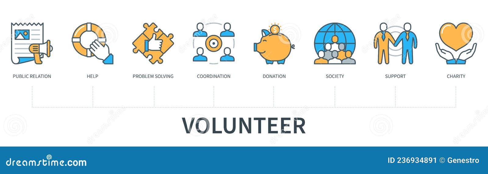 Volunteer Concept Web Vector Infographics Stock Illustration ...