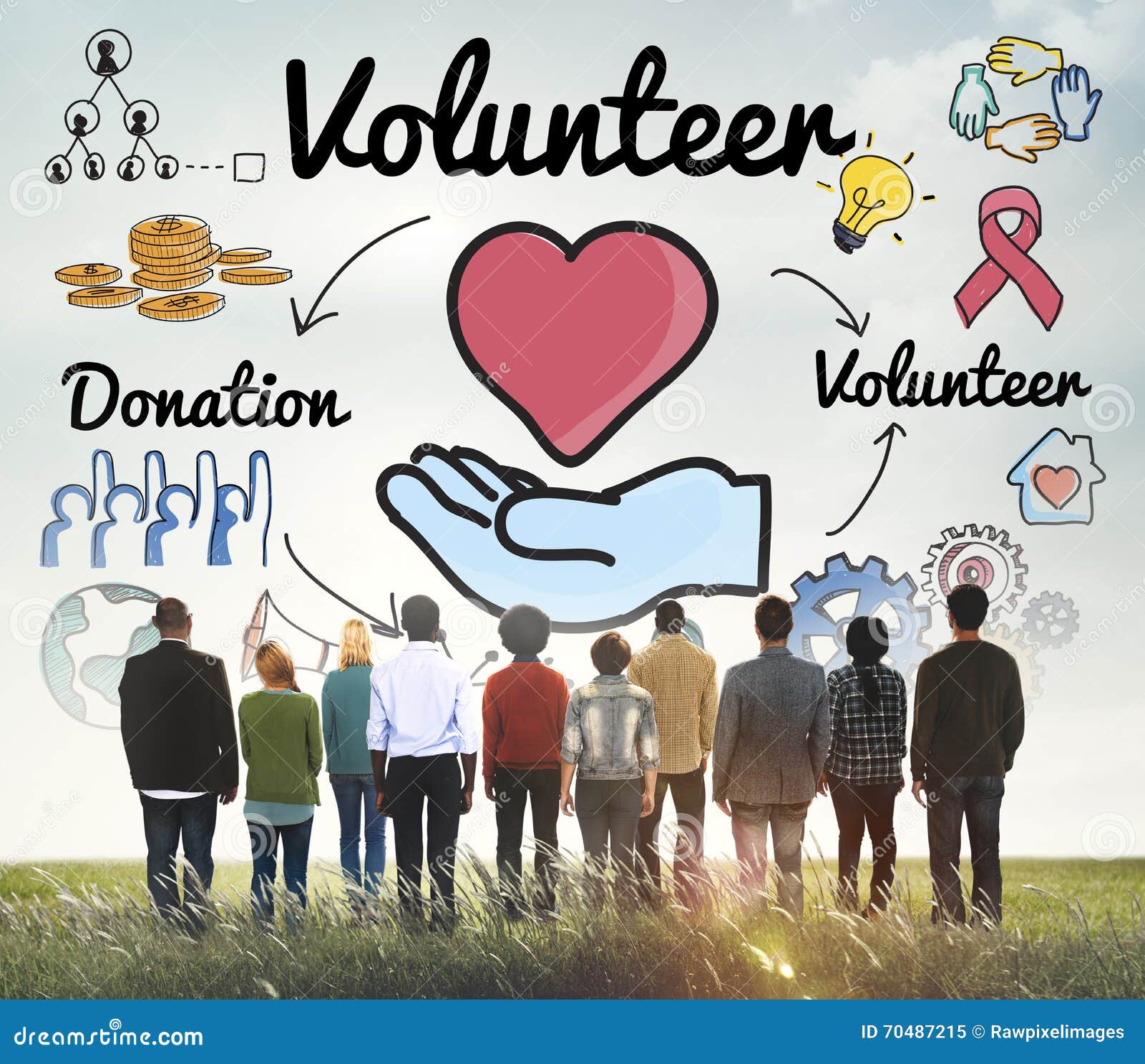 Volunteer Donation Welfare Helping Hand Concept Stock Image - Image of ...