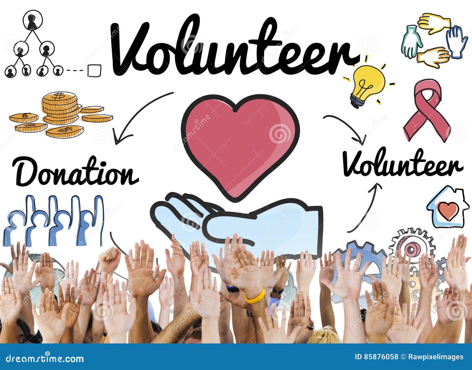 Volunteer Donation Welfare Helping Hand Concept Stock Photo - Image of ...