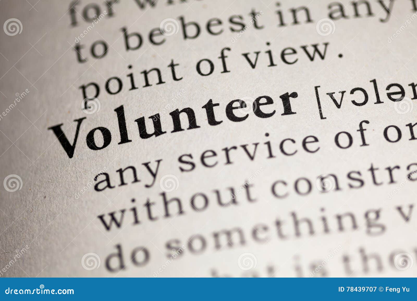 Volunteer stock image. Image of macro, page, definition - 78439707