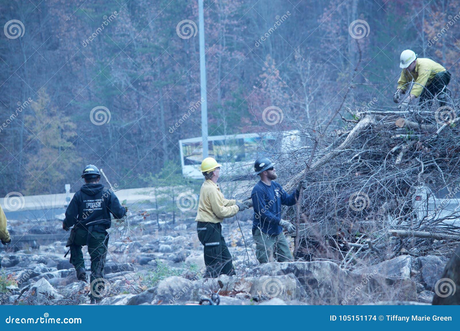 The Volunteer Firefighters Helping To Clean Up after the Forest Fires ...