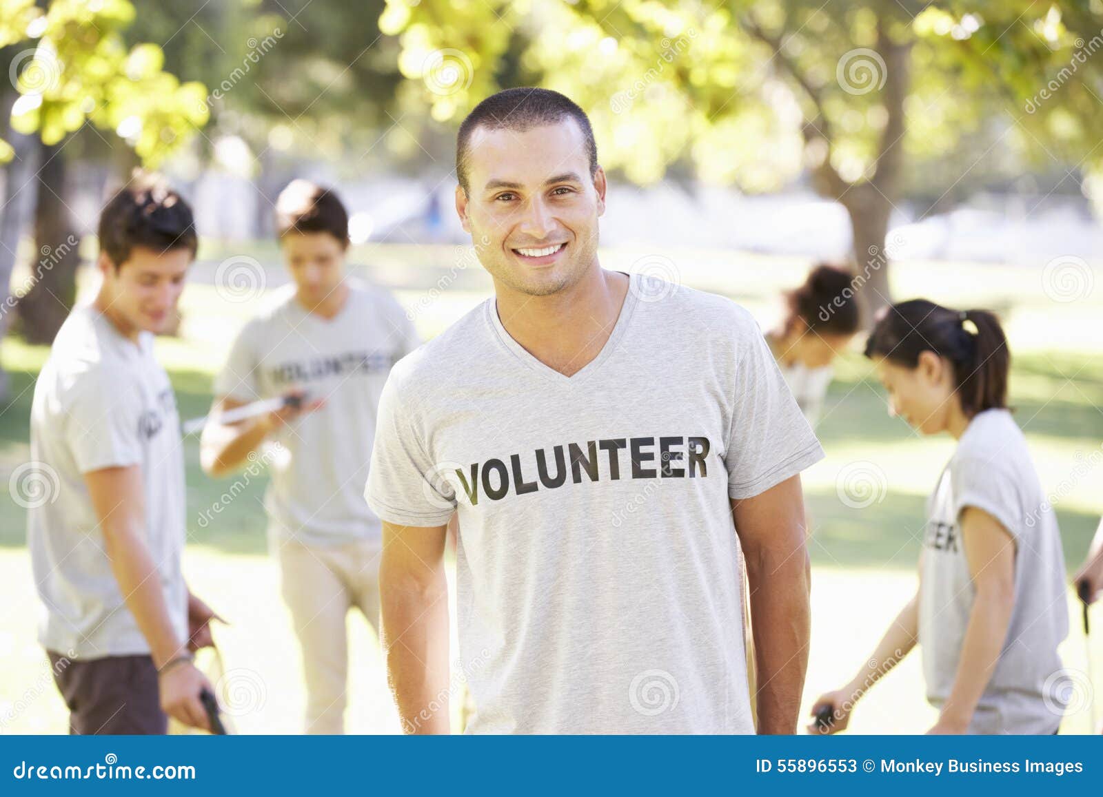 Volunteer Group Clearing Litter in Park Stock Image - Image of people ...