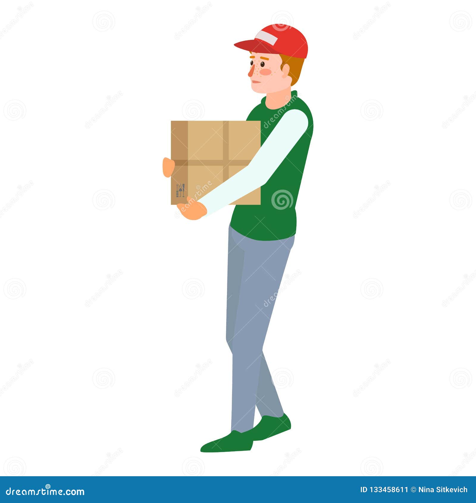 Volunteer Help Box Icon, Flat Style Stock Vector - Illustration of ...