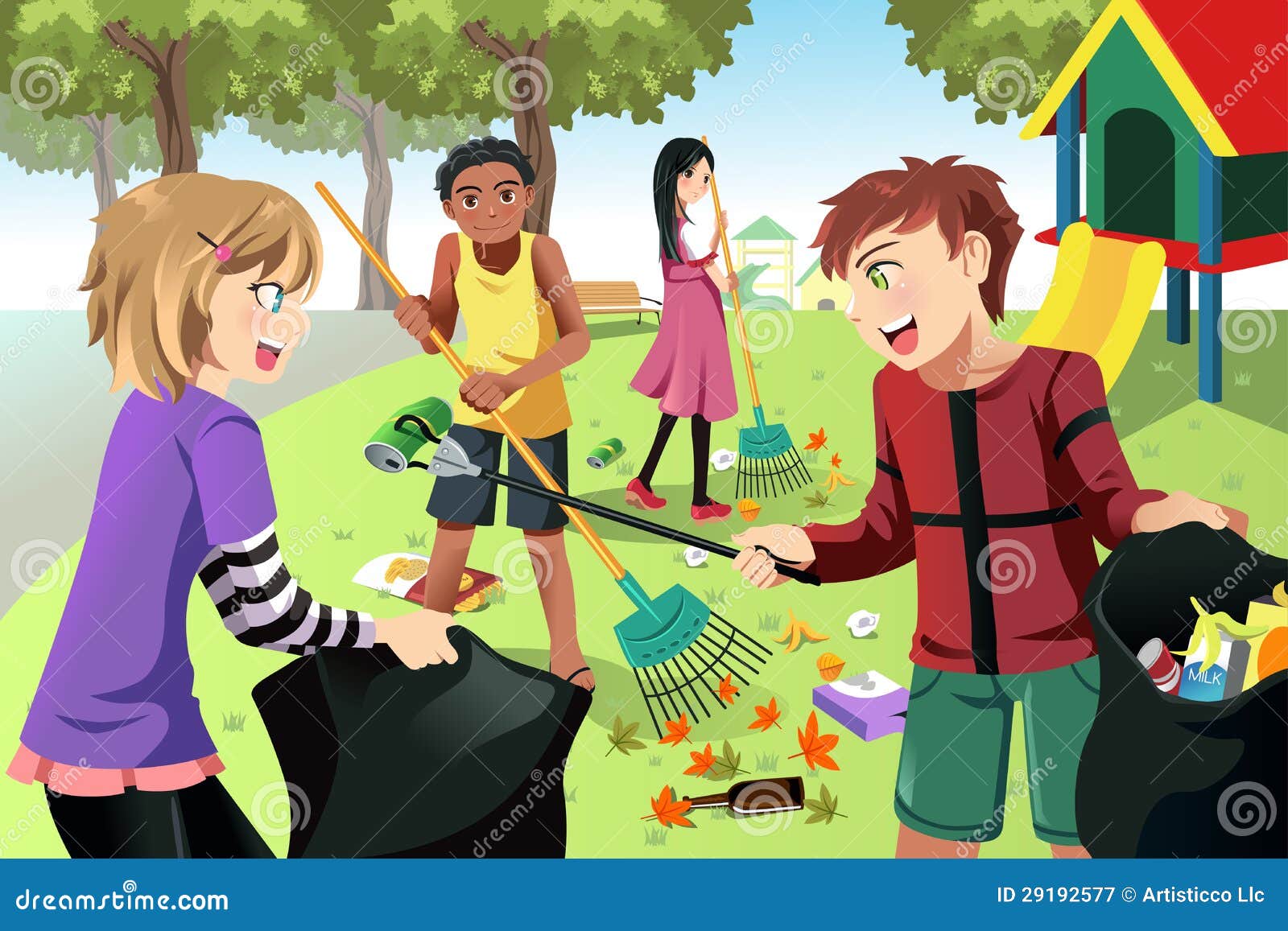 Volunteer kids stock vector. Illustration of multiethnic - 29192577