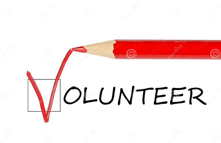Volunteer Message and Red Pencil Stock Photo - Image of togetherness ...