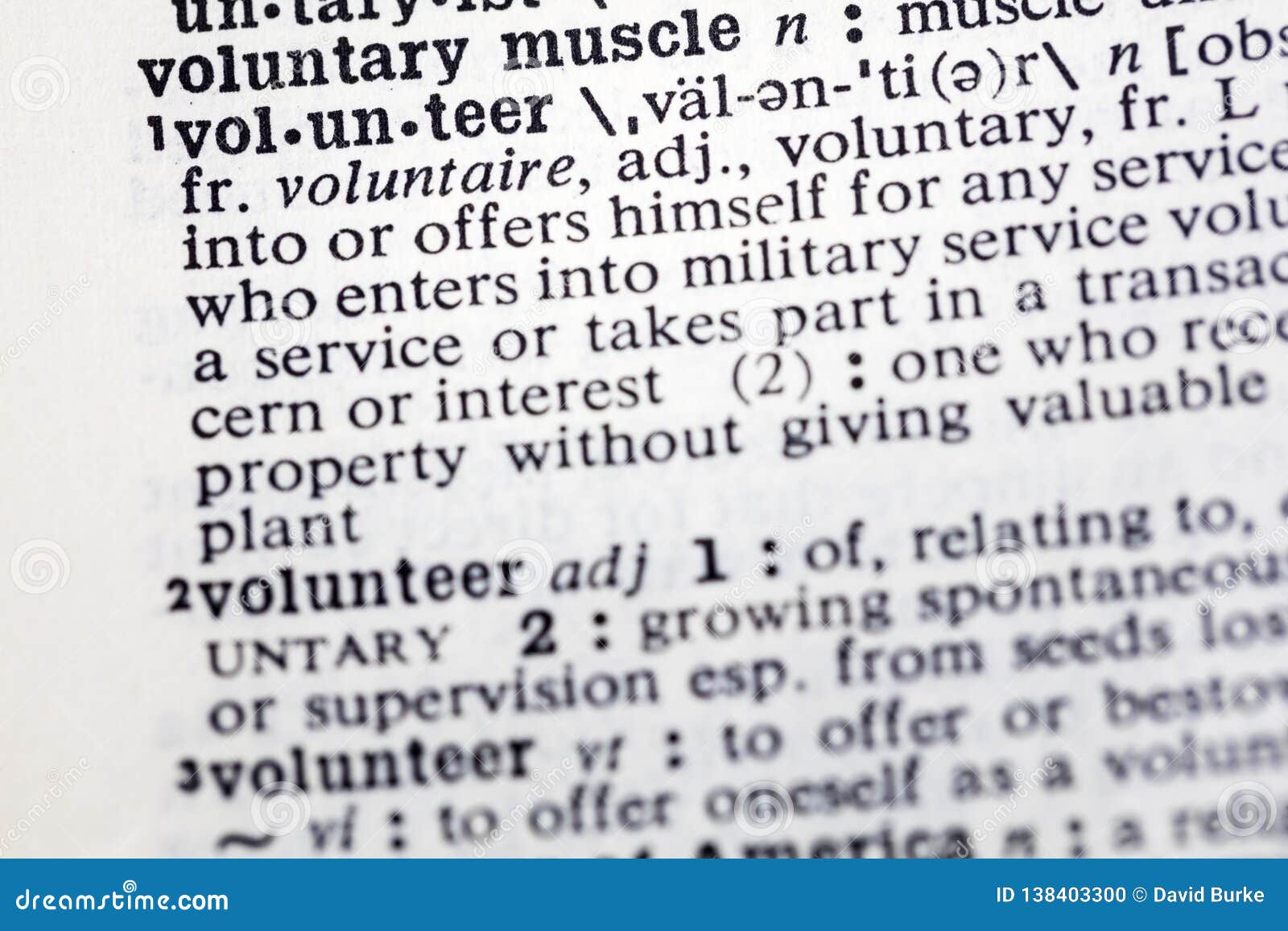 Volunteer Service Help Others Dictionary Definition Stock Photo - Image ...