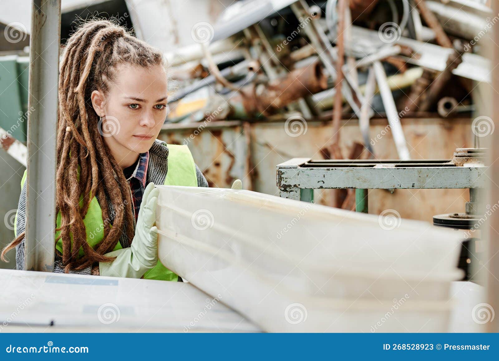 Worker of Materials Recovery Facility Stock Image - Image of rubbish ...