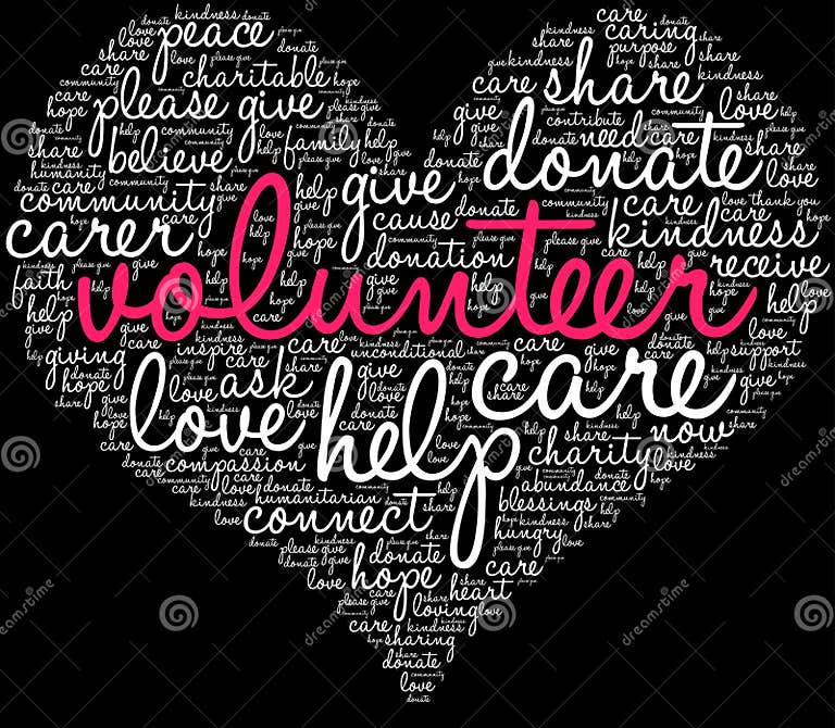 Volunteer Word Cloud stock vector. Illustration of abundance - 146646674