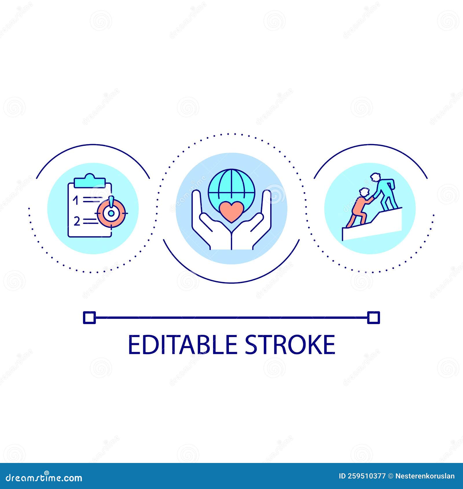 Volunteering Activity Loop Concept Icon Stock Vector - Illustration of ...