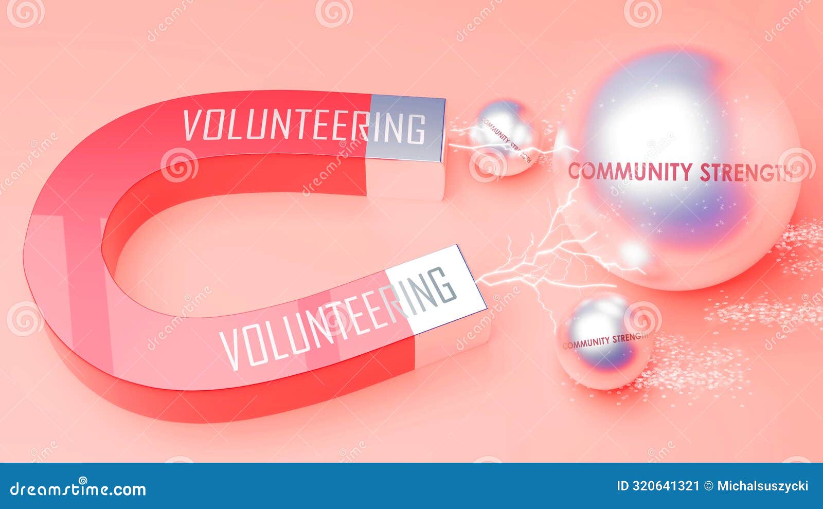 Volunteering that Attracts Community Strength Stock Illustration ...