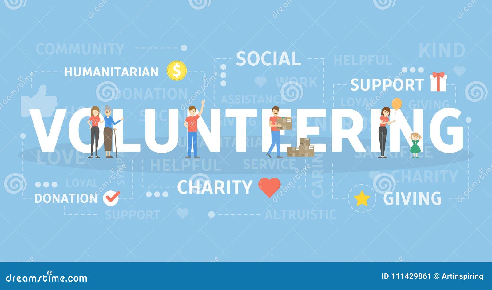 Volunteering Concept Illustration. Stock Vector - Illustration of ...