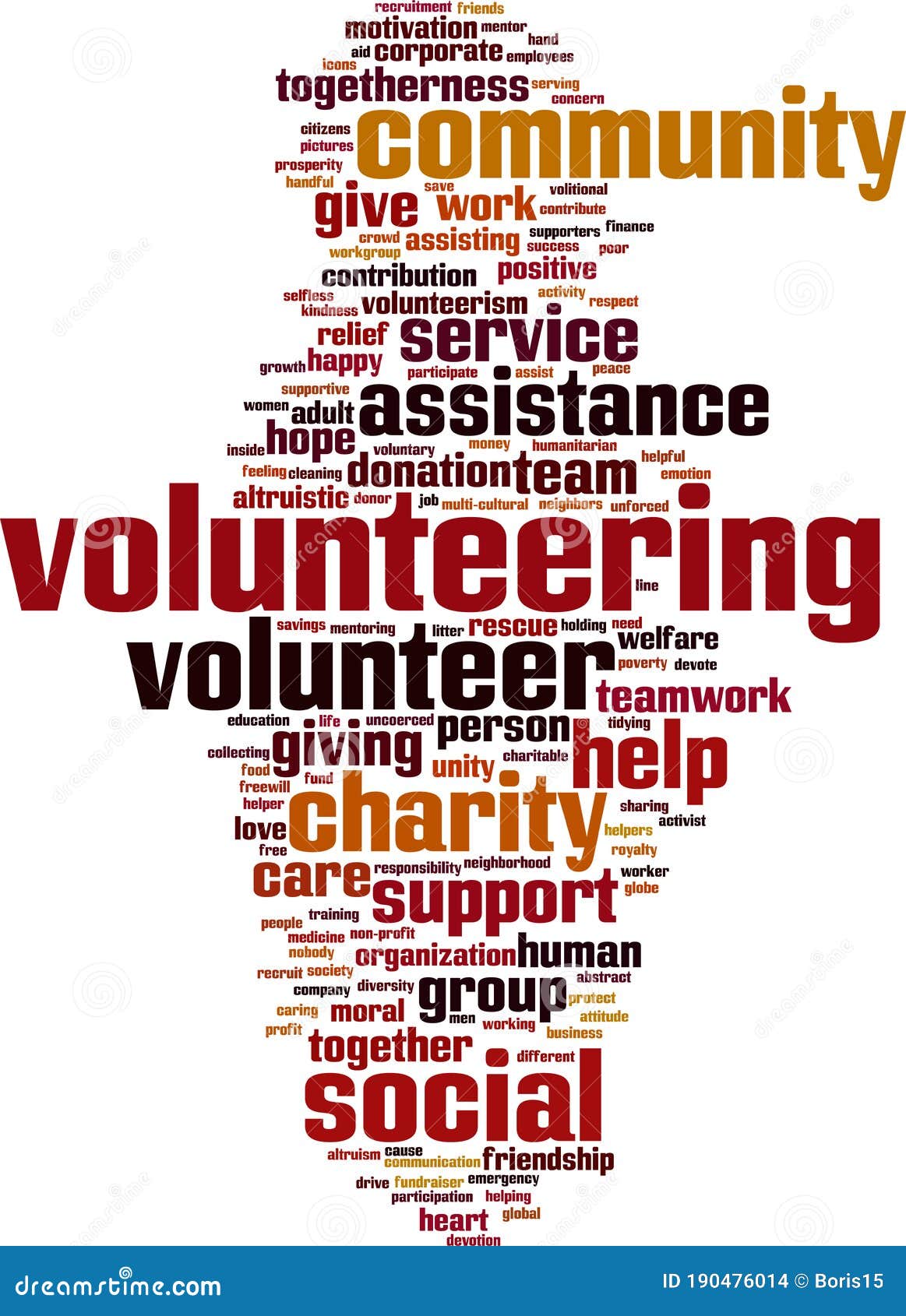 Volunteering word cloud stock vector. Illustration of activity - 190476014