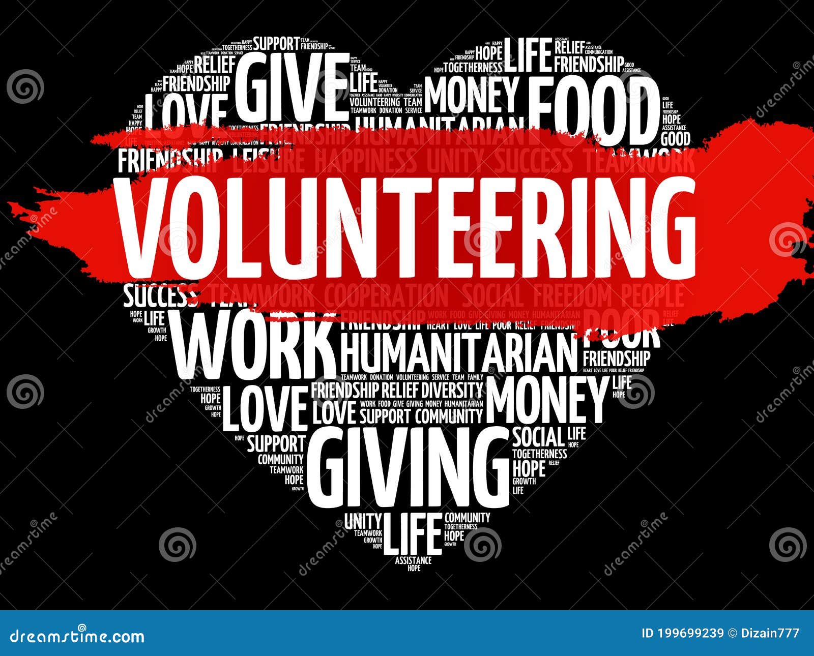 Volunteering word cloud stock illustration. Illustration of care ...