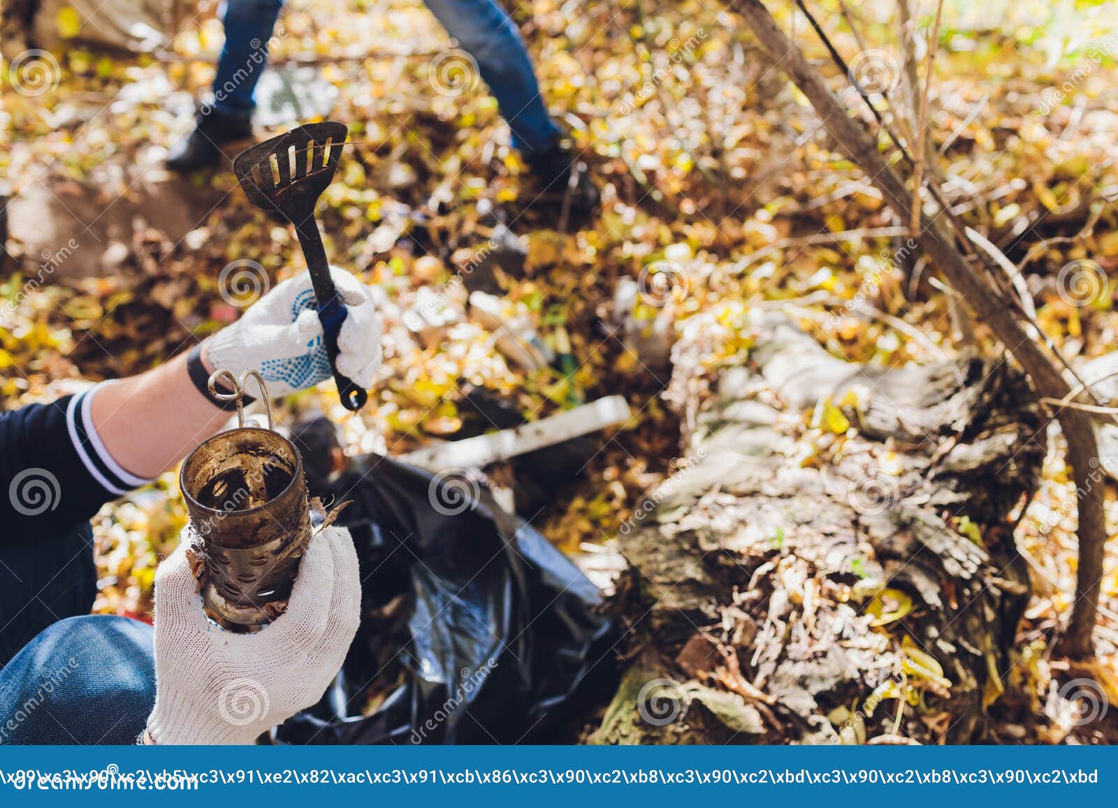 Volunteers Clean Up Trash in a Park and on Trails. Stock Photo - Image ...