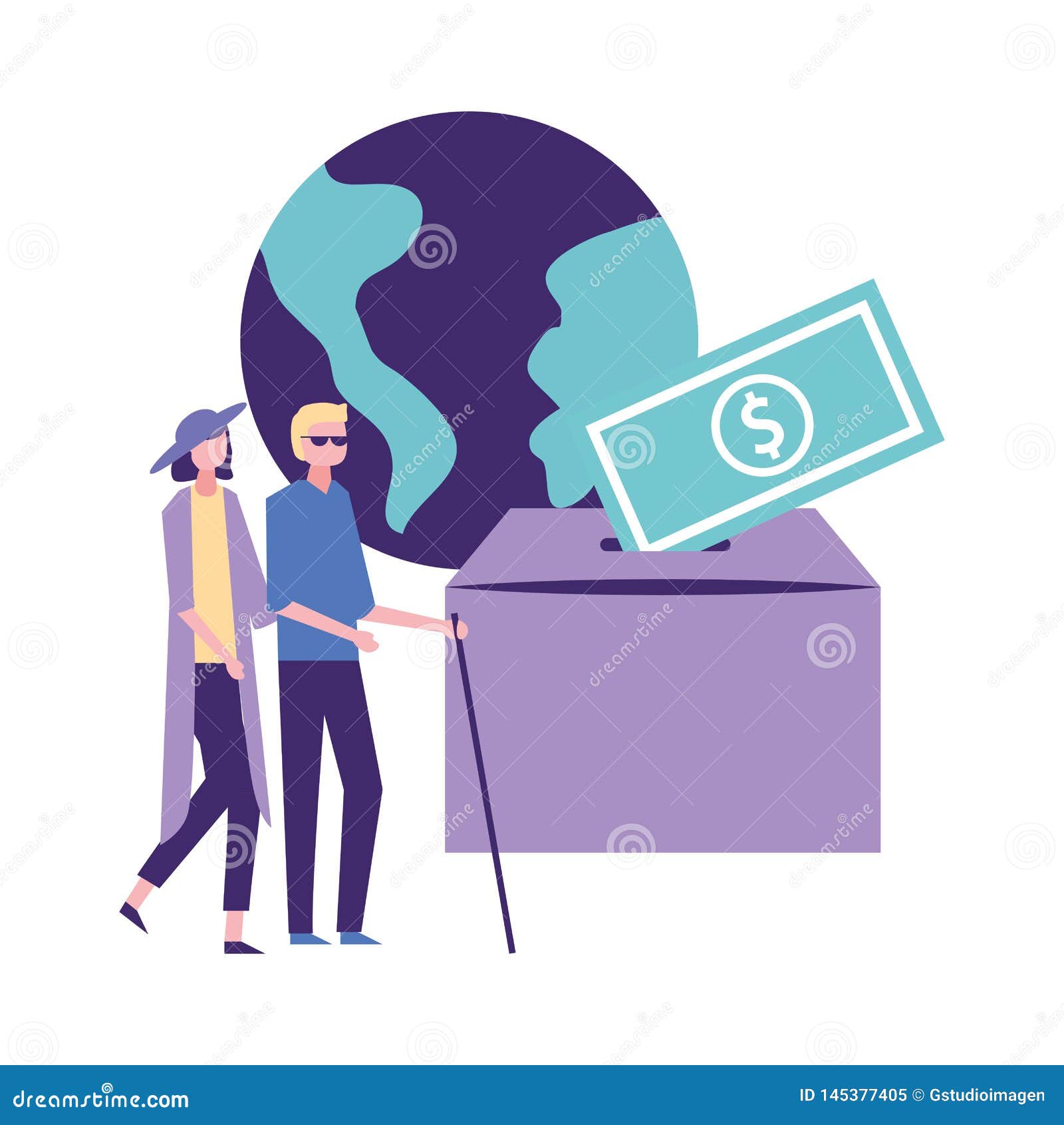 Volunteers help work stock vector. Illustration of male - 145377405