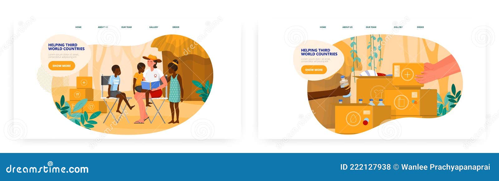 Volunteers Helping Third World Countries. Landing Page Design, Website ...