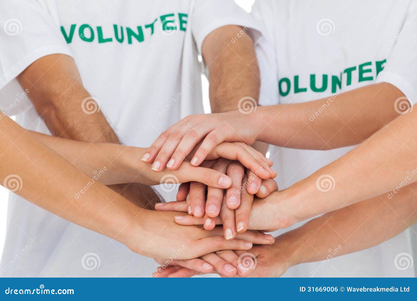 Volunteers Piling Up Their Hands Together Stock Photo - Image of piling ...
