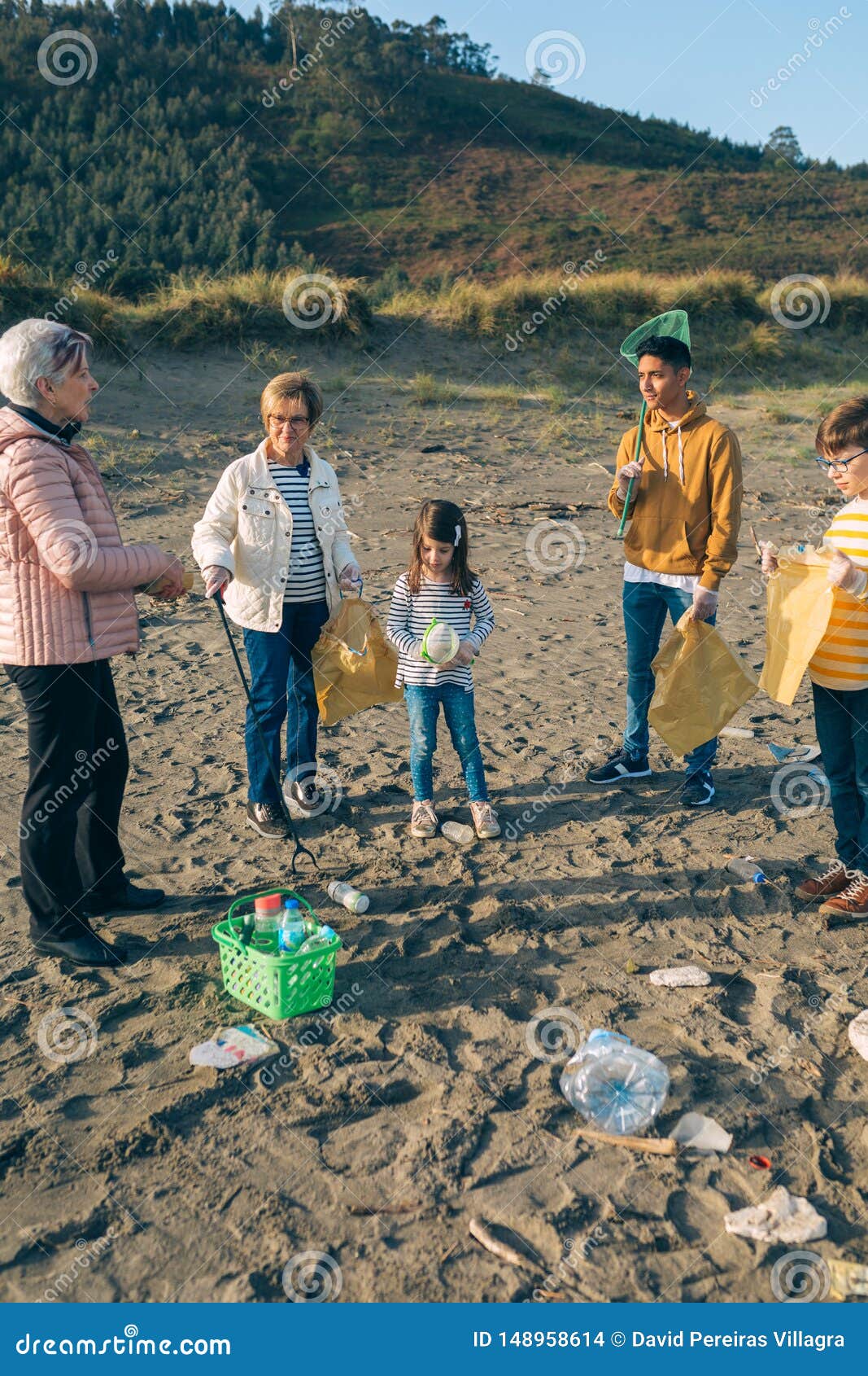 Volunteers Preparing To Clean the Beach Stock Photo - Image of ...
