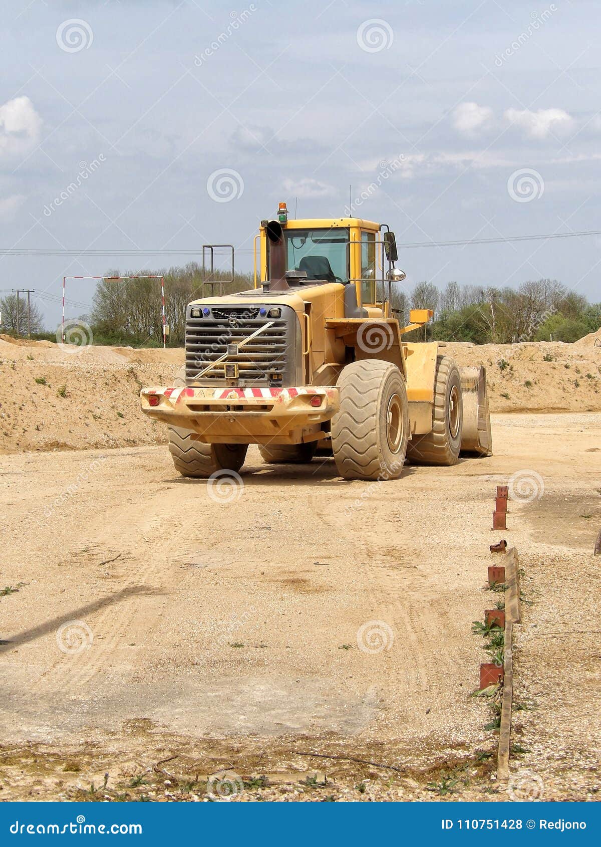 Volvo Front Loader on Construction Site Stock Photo - Image of dirt ...