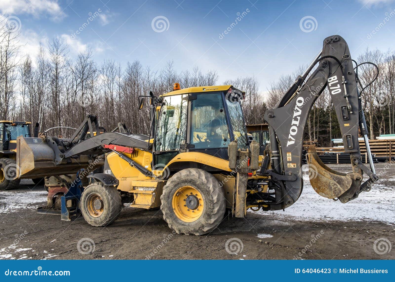 Volvo loader editorial stock photo. Image of company - 64046423