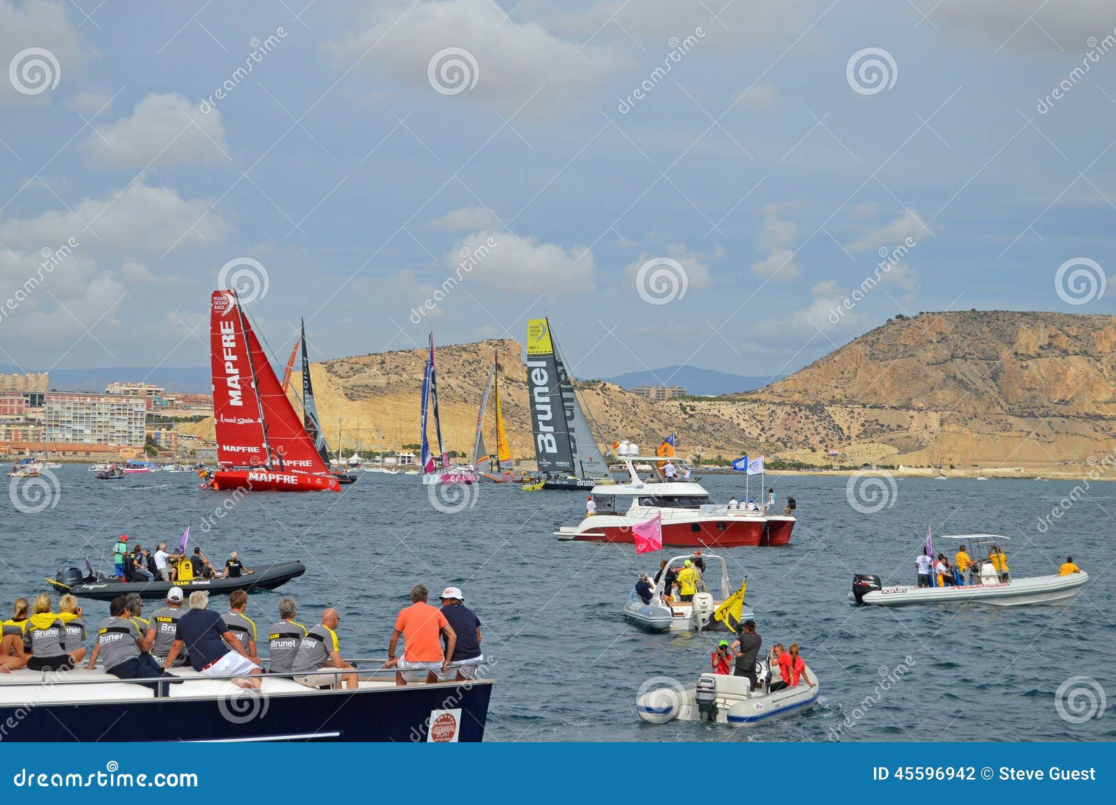 Volvo Ocean Race Start-Sailing Yacht Racing Editorial Photography ...